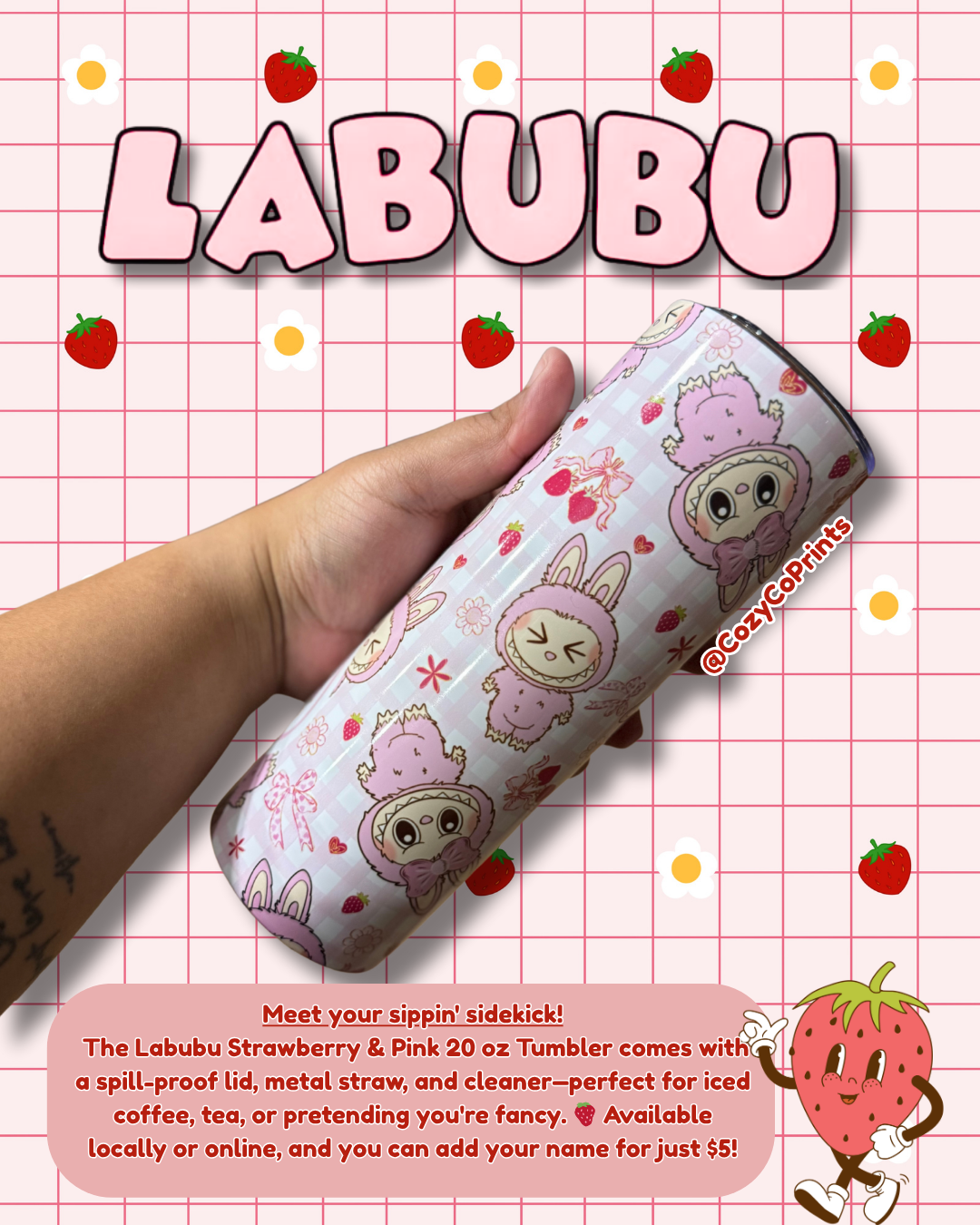 Strawberry Dream Labubu – Cozy Co. Prints